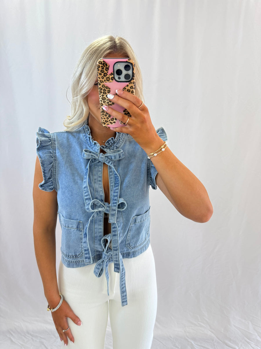Denim Ruffle Top – Kat & Liz